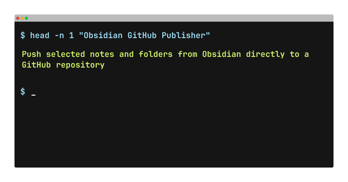 Obsidian GitHub Publisher | Cyprien Guillemot